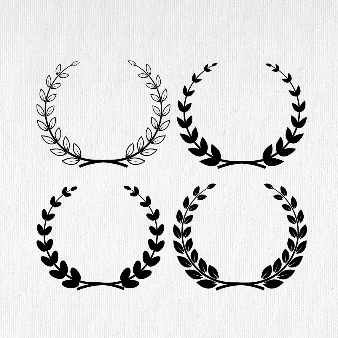 Laurel Wreath Svg Bundle Leaf Frame Circle Border - Etsy
