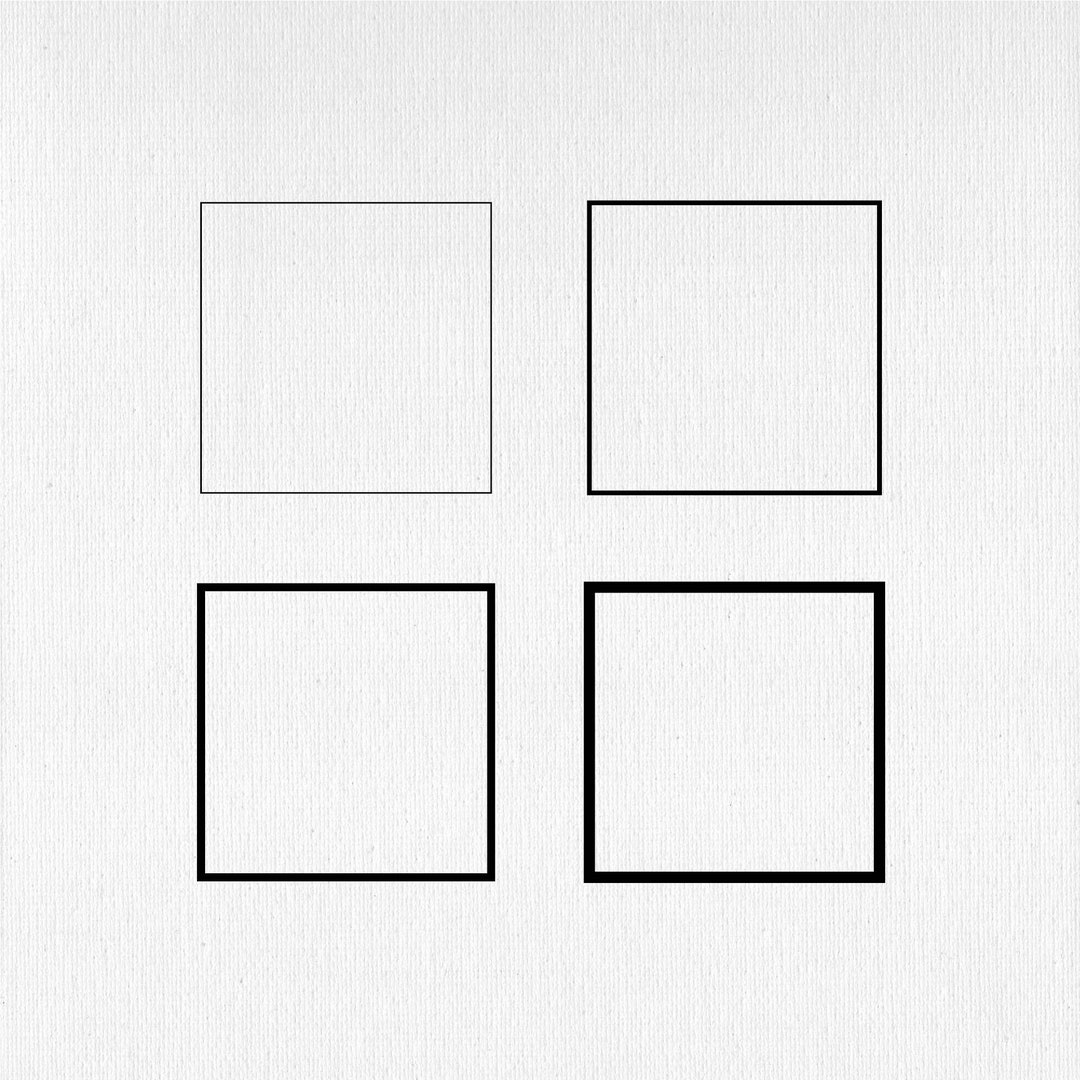 Square Frame Svg Bundle in Different Thickness, Monogram Svg, Outline ...