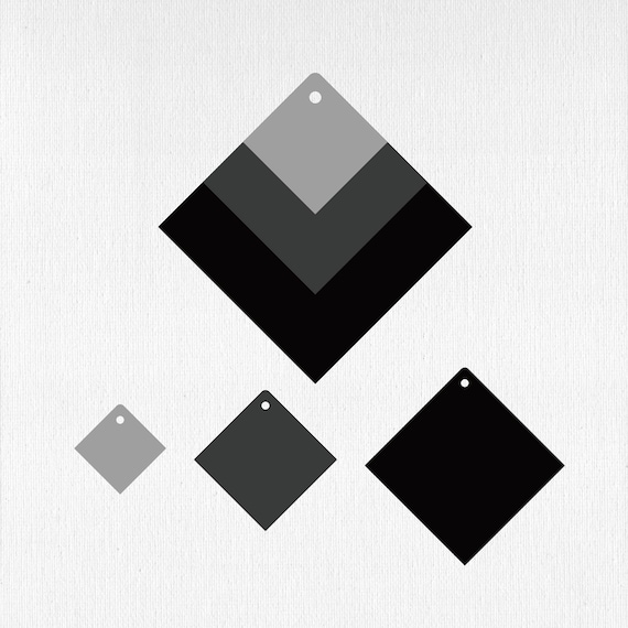 Square Stacked Earring Svg Png Pdf - Etsy