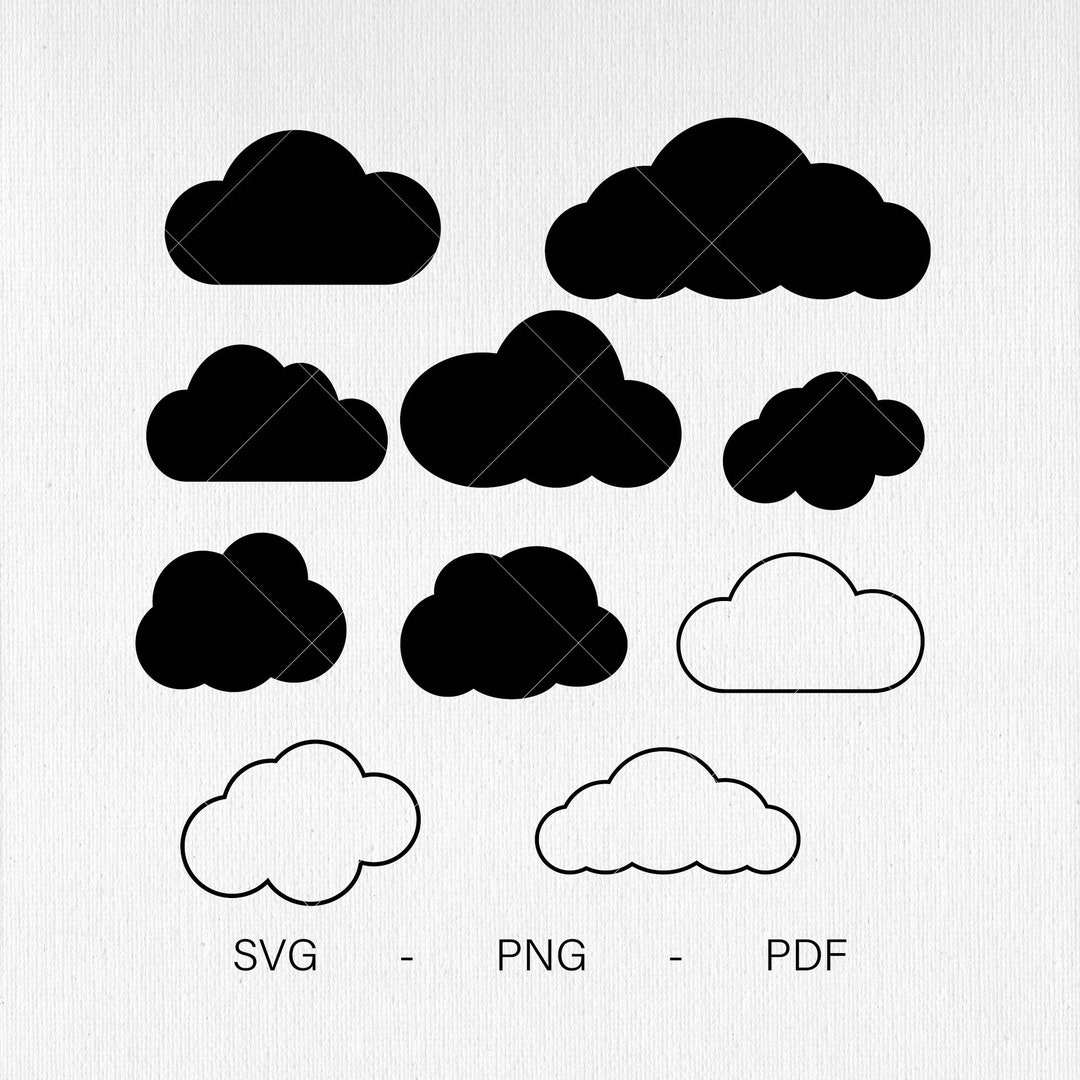 Clouds Svg Bundle, Png, Pdf - Etsy