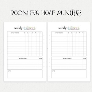 Weekly Chores Chart, Printable Kids Habit Tracker, Daily Planner, Kids ...