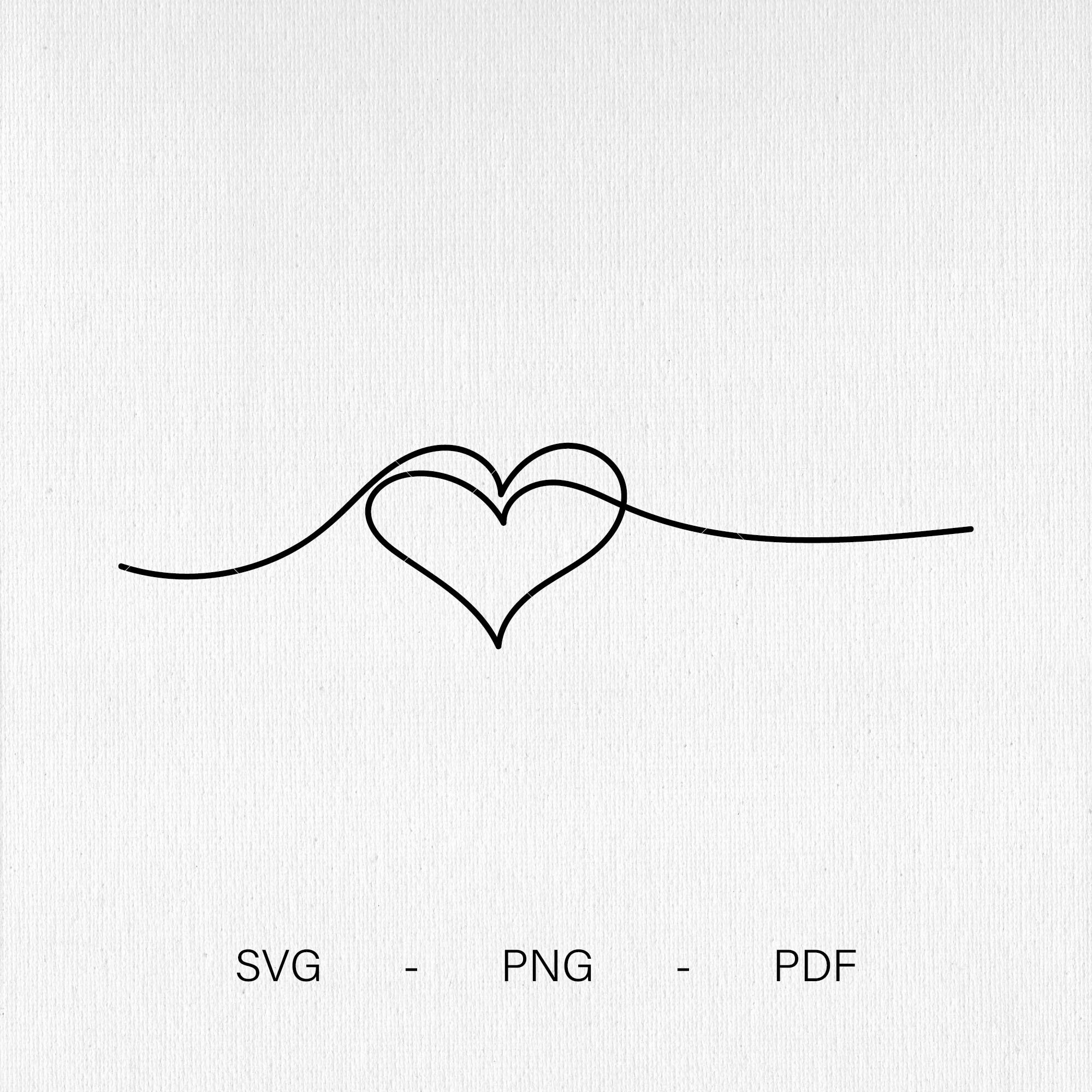 Single Line Heart Svg Valentine Svg Png Pdf - Etsy Australia