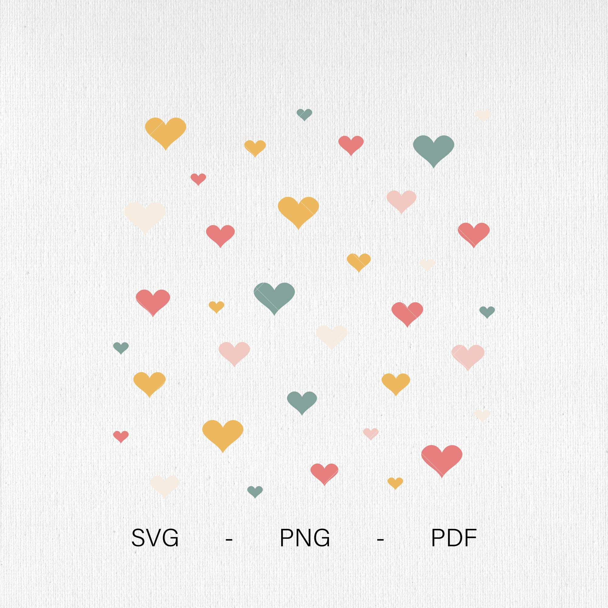 Hearts Background Svg, Png, Pdf - Etsy