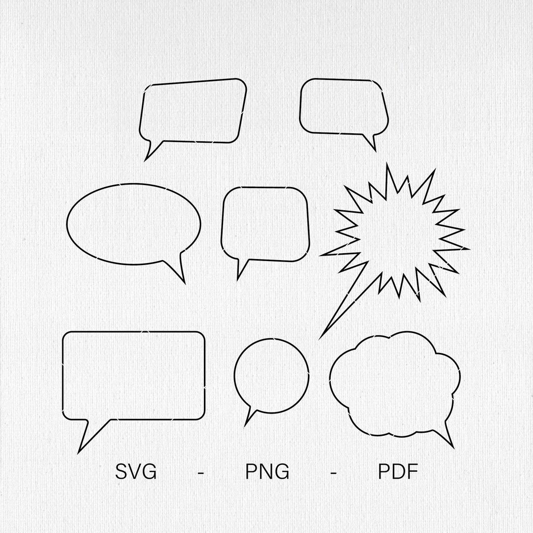 Speech Bubble Svg, Chat Box Svg, Text Box Svg, Png, Pdf - Etsy