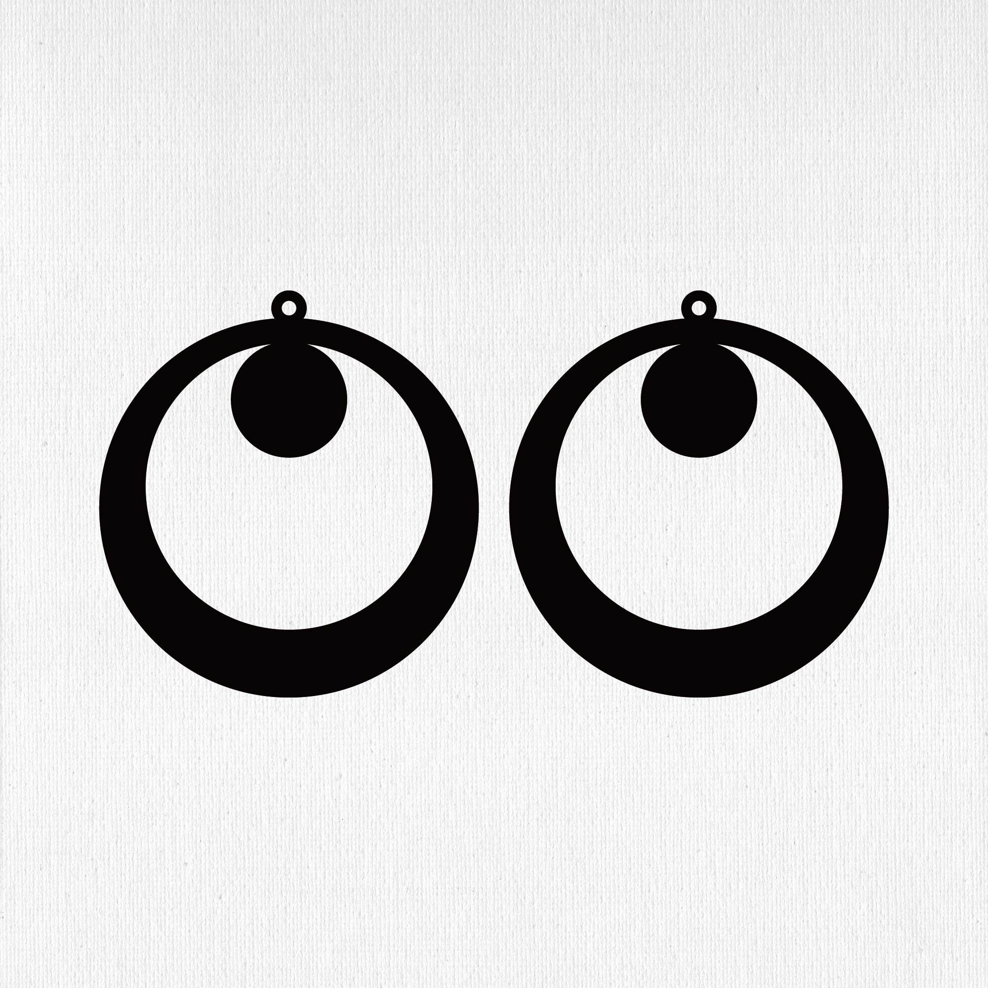 Circle Earring SVG Round Earring Svg Pngpdf - Etsy