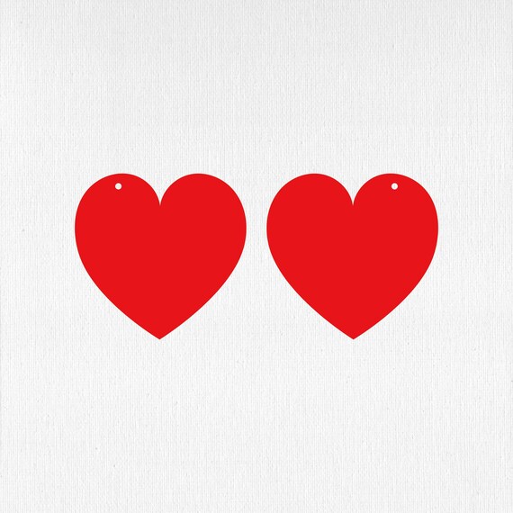 Heart Earring Svg Pdf Png | Etsy