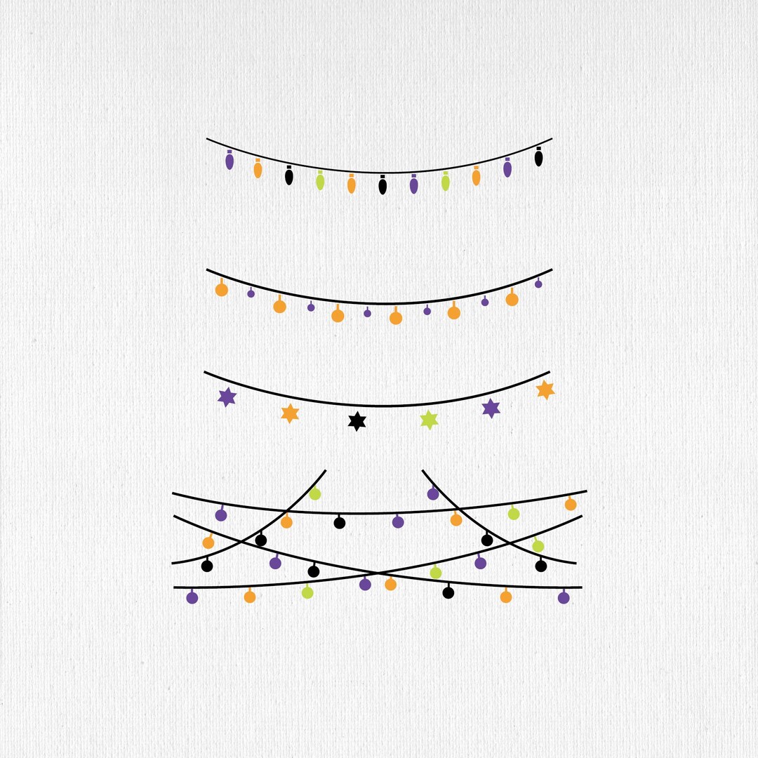 Halloween Lights Svg, String Lights, Garland Banner Lights Svg,clipart ...