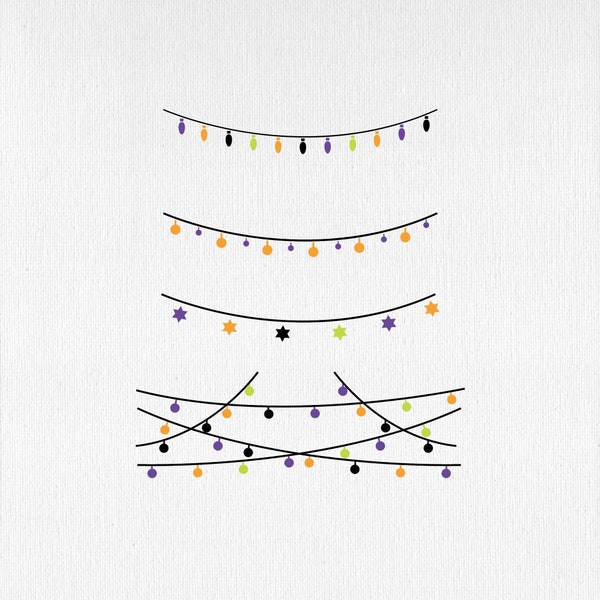 Halloween String Lights Svg - Etsy