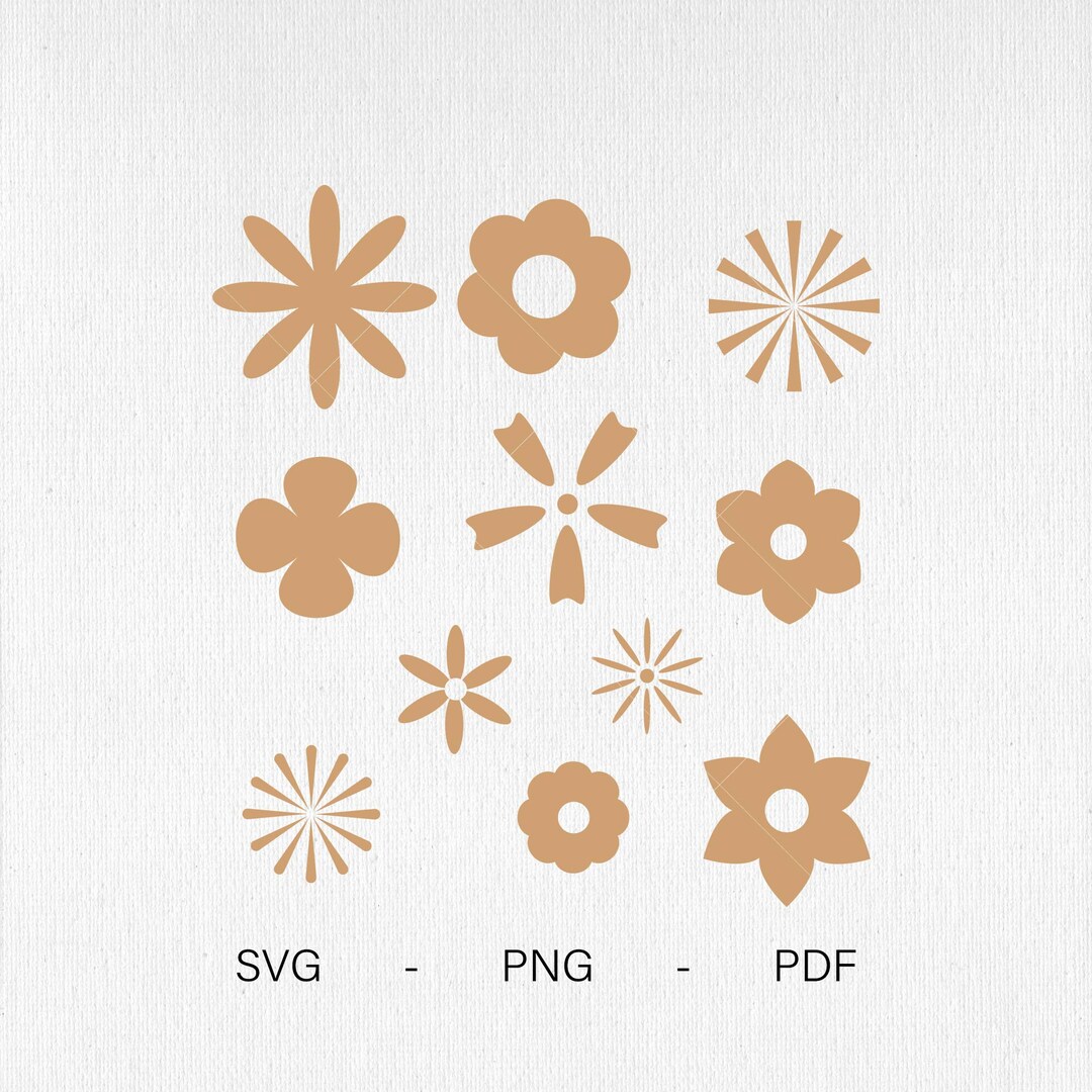 Retro Flower Svg, Png, Pdf - Etsy