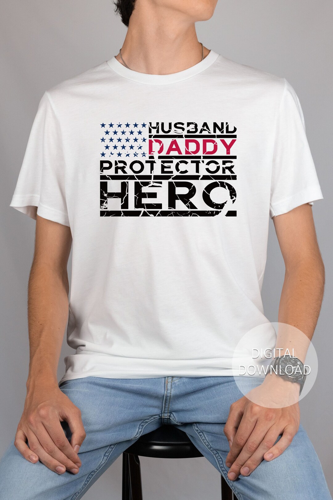 Husband Daddy Protector Hero Svg, American Dad Svg, Distressed Svg ...