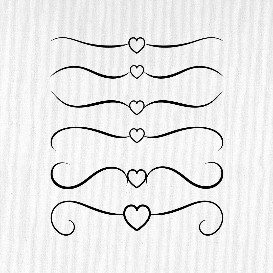 Heart Text Divider SVG Bundle, Love PNG, SVG Cut File - Etsy