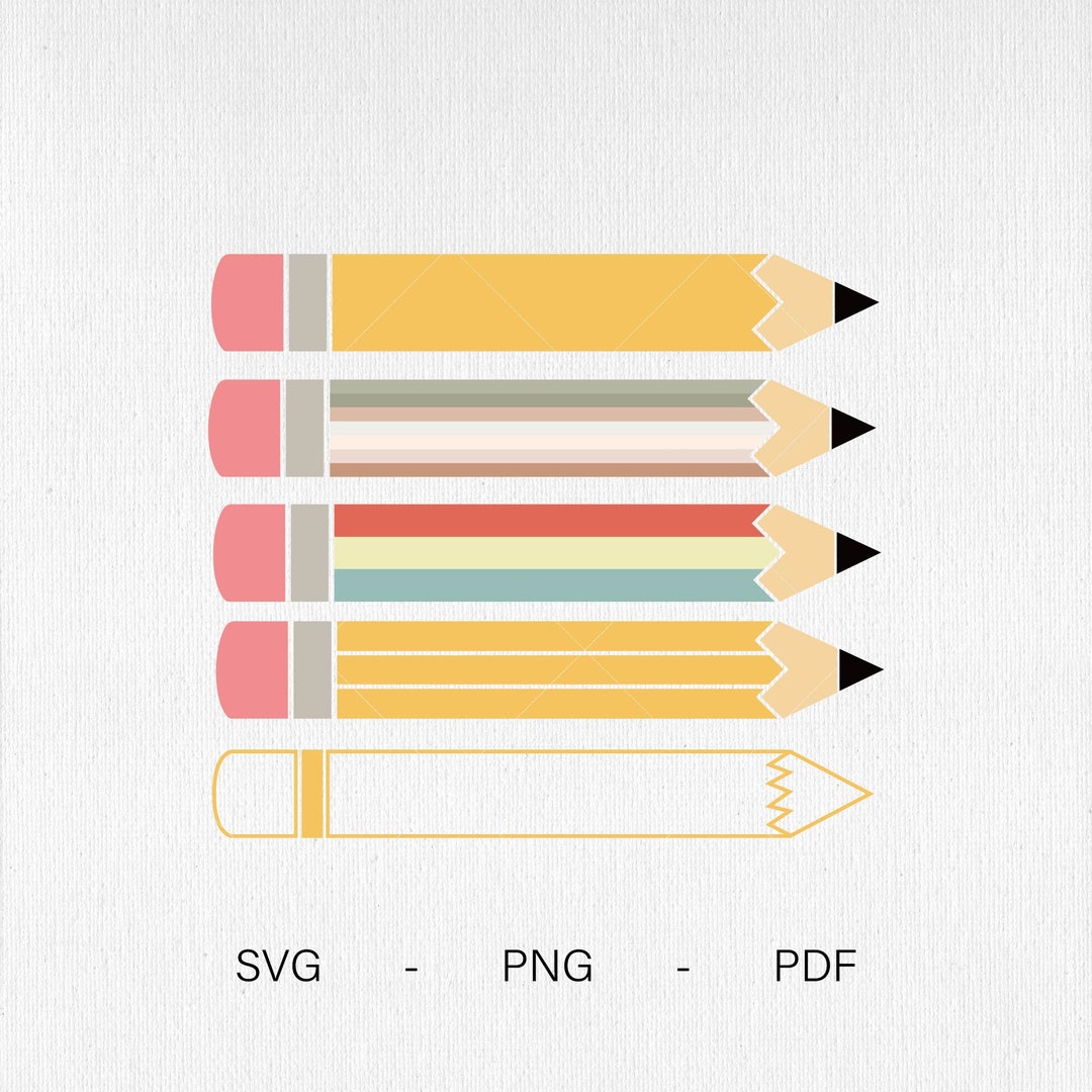 Pencil Svg Bundle, Png, Pdf - Etsy
