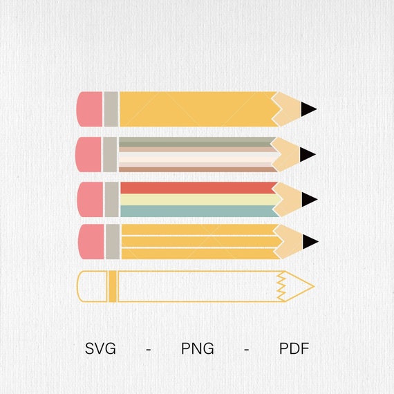Pencil Svg Bundle Png Pdf - Etsy