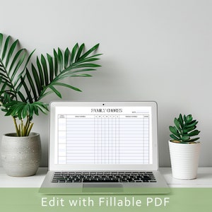 Family Daily Chore Chart, Weekly Chores, 2 / 3 / 4 / 5 Person, A4 ...