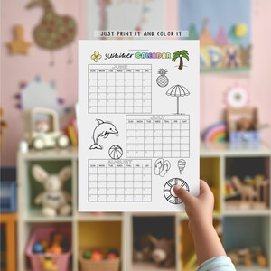 2024 Kids Summer Fun Calendar, Bucket List for Boy and Girl, Coloring ...