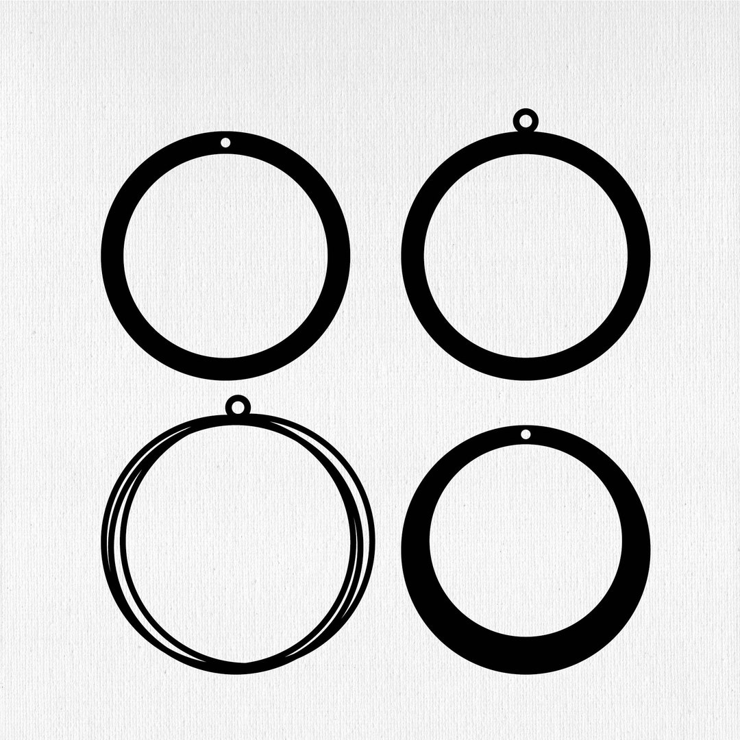 Hoop Earrings Svg, Circle Earrings File, Round Shape Earrings Png, Pdf ...
