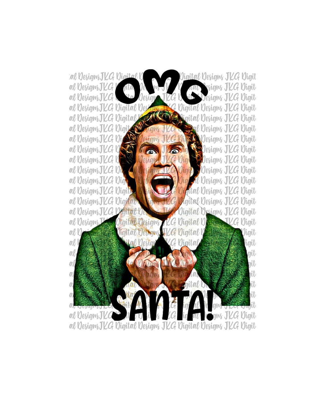 Buddy the Elf OMG Santa Sublimation Christmas PNG Digital - Etsy