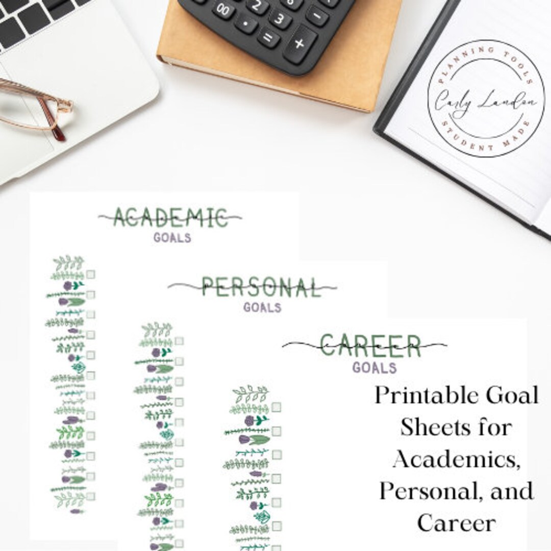 Printable Goal Sheets: Academics, Personal, and Career - Etsy