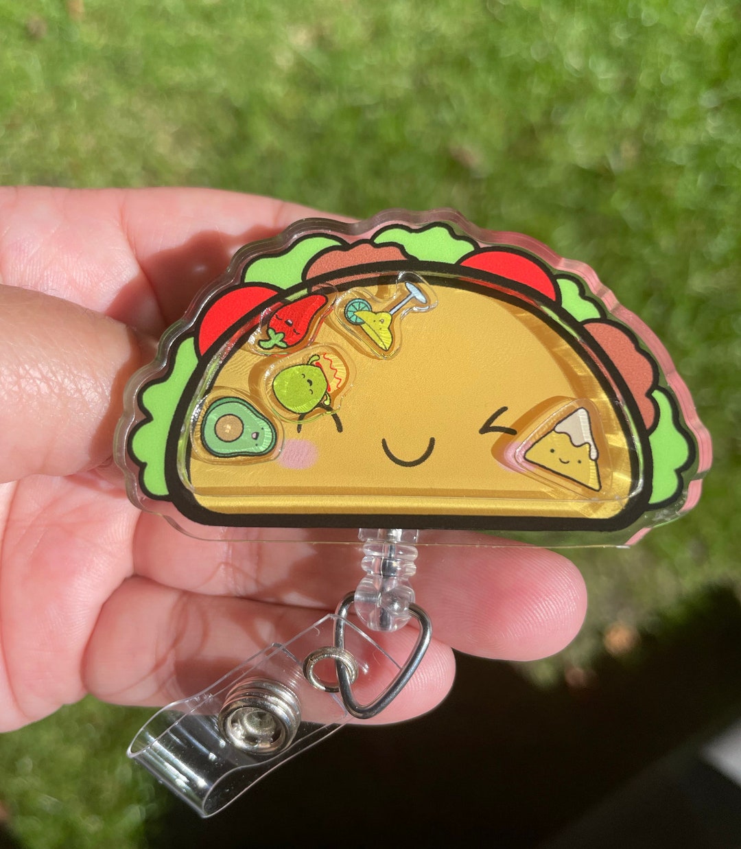 Cute Taco Shaker Badge Reel! - Etsy