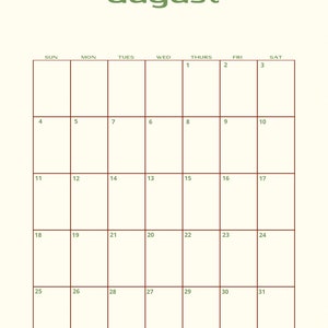 2024 Printable and Downloadable Calendar Aesthetic, Neutral, Blank - Etsy