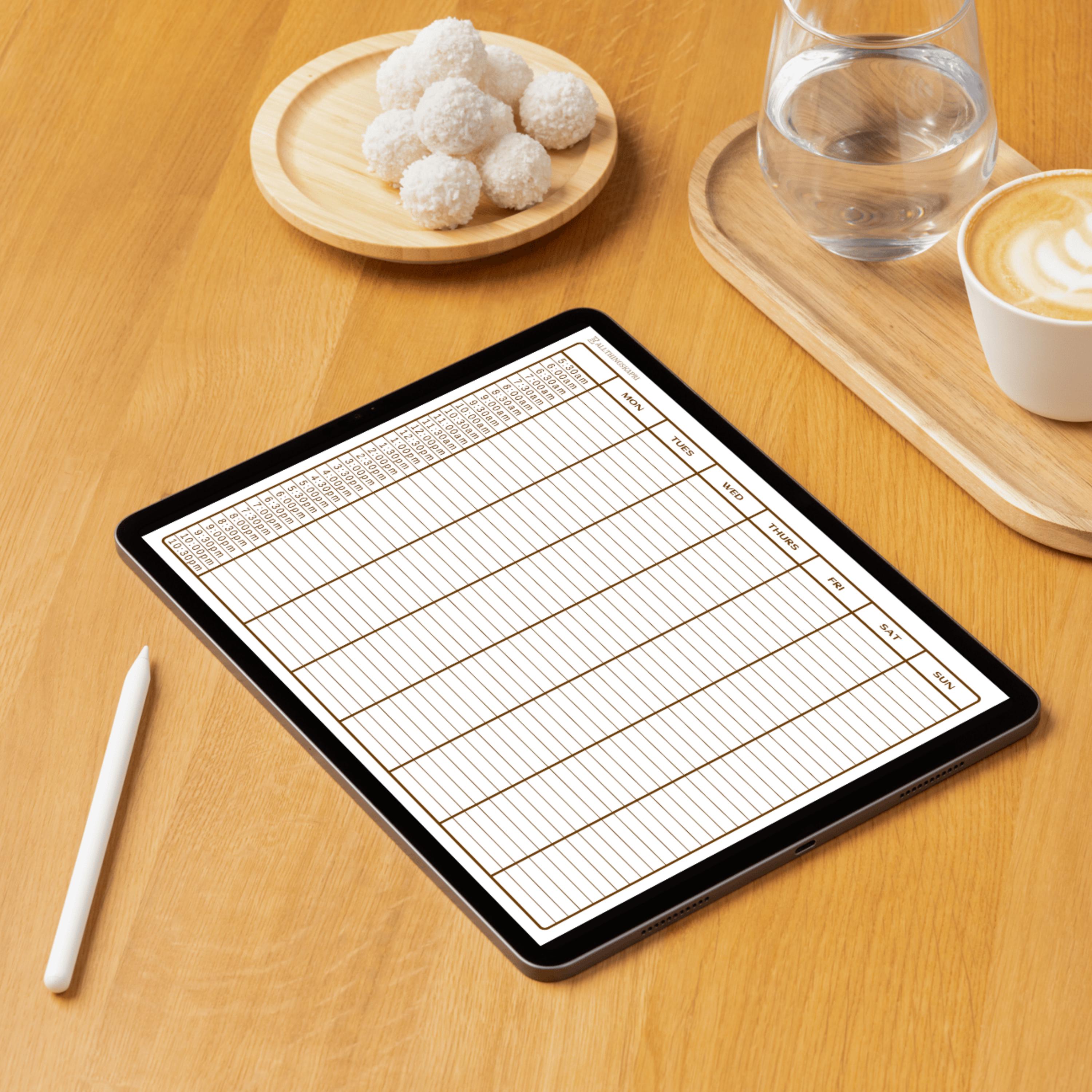Weekly Time Block Schedule Planner - Neutral, Simple, Easy - Digital ...