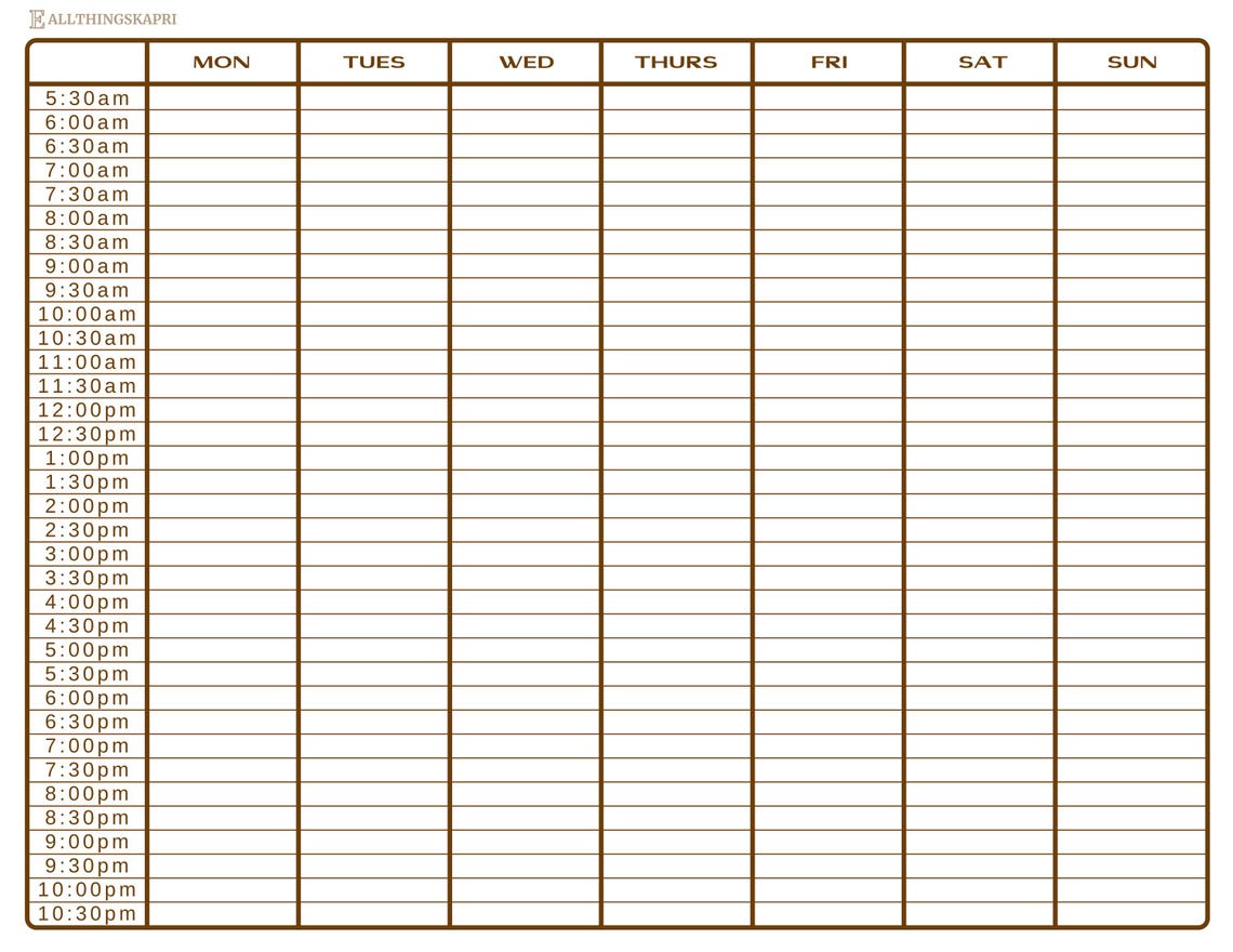 Weekly Time Block Schedule Planner - Neutral, Simple, Easy - Digital ...