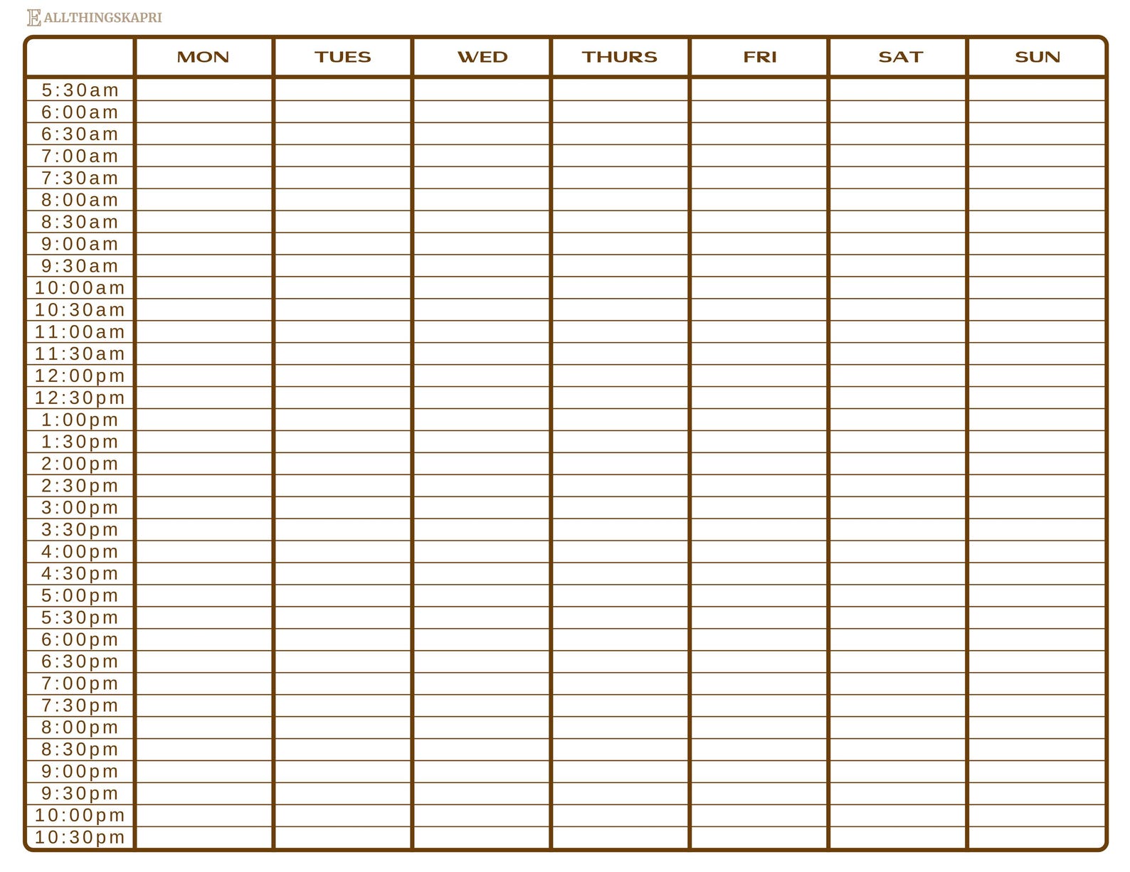 Weekly Time Block Schedule Planner - Neutral, Simple, Easy - Digital ...
