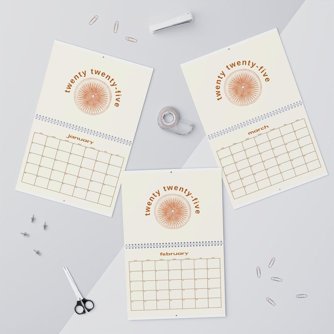 Minimalist 2025 Wall Calendar Simple & Aesthetic Yearly Planner for ...