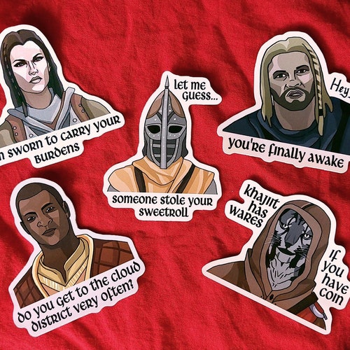 Skyrim Guard Stickers Cute Gaming Stickers Gamer Geeky - Etsy
