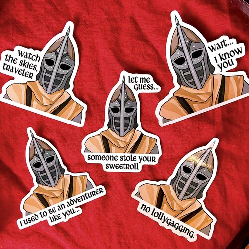 Skyrim Guard Stickers Cute Gaming Stickers Gamer Geeky - Etsy