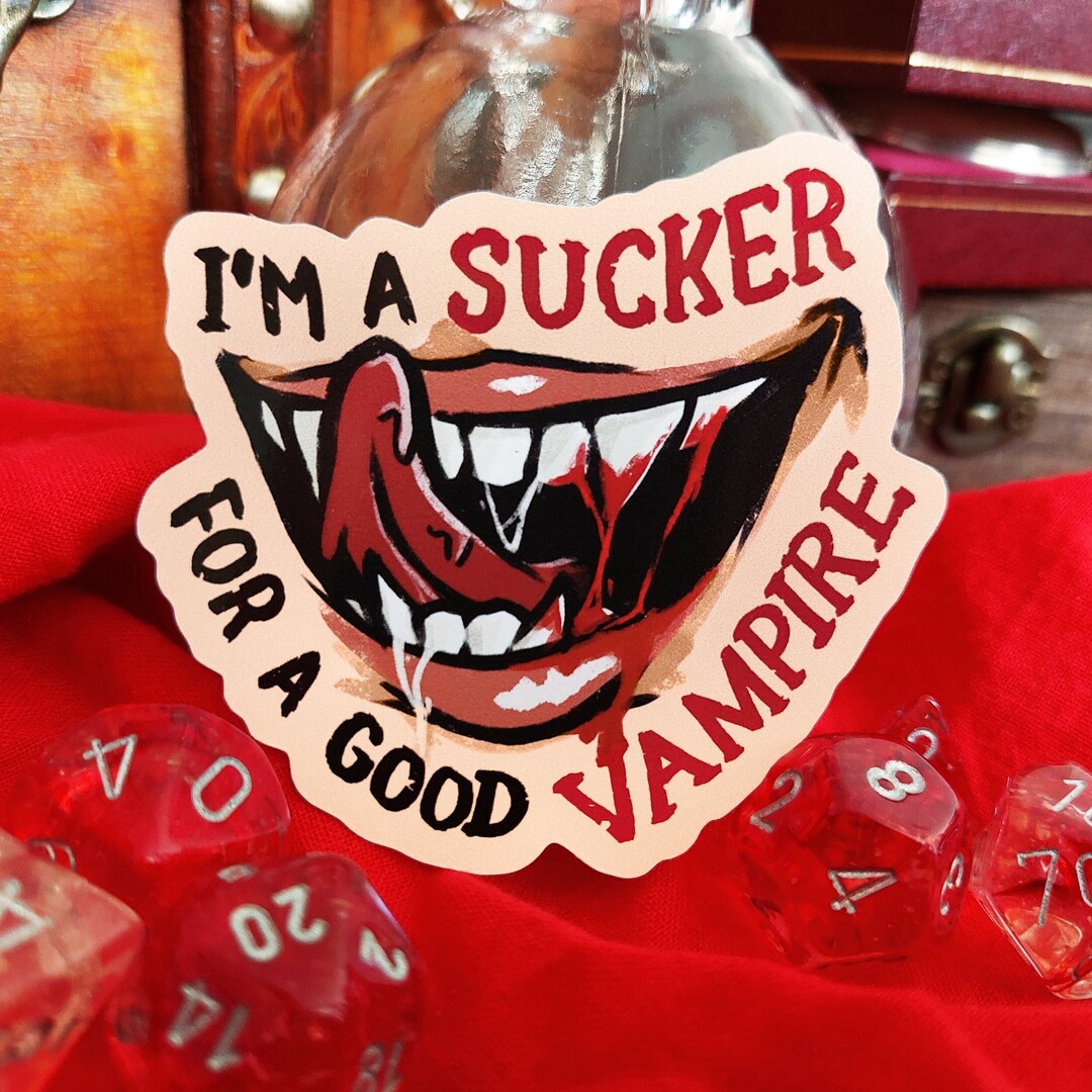 Sucker for a Vamp Sticker Funny, Gift, Waterproof, Geeky, Nerdy, Dnd ...