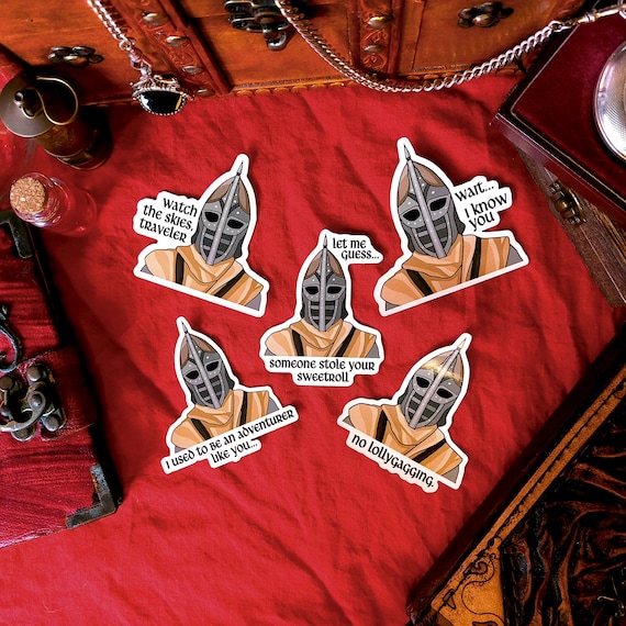 Skyrim Guard Stickers Cute Gaming Stickers Gamer Geeky - Etsy