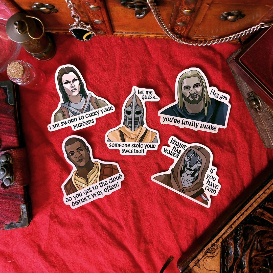 Skyrim Quote Stickers! - Cute Gag Gift for Friends Gaming Gamer Geeky ...