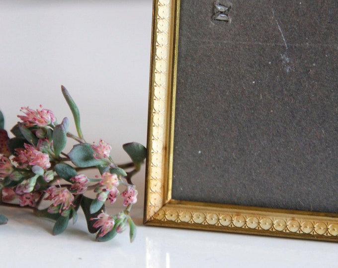 Geometric 50s Brass Picture Frame, Gold Ornate Desk Acessories, Danish ...