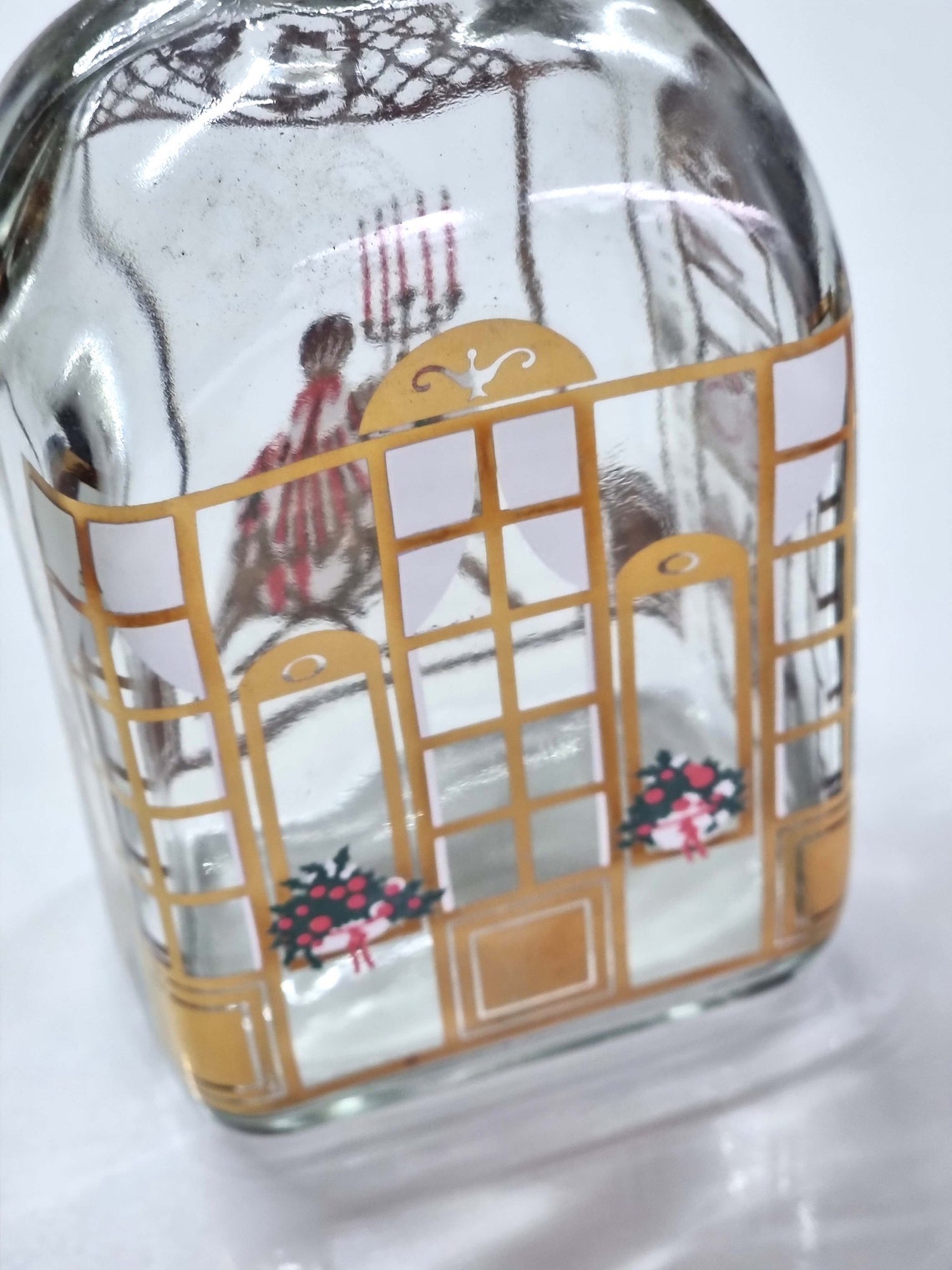 Bella bottiglia di Natale Holmegaard 1989, decanter per liquori ...
