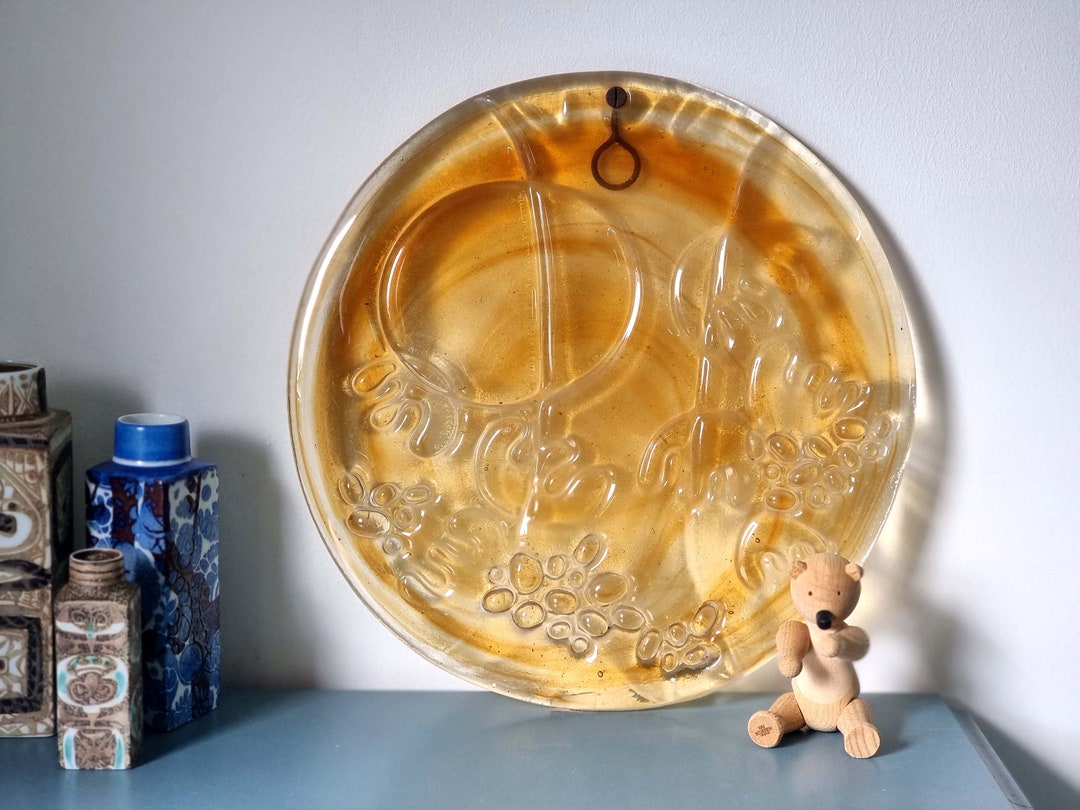 Rare Holmegaard 1976 Seasonal Glass Platter, Danish Modern Fall ...