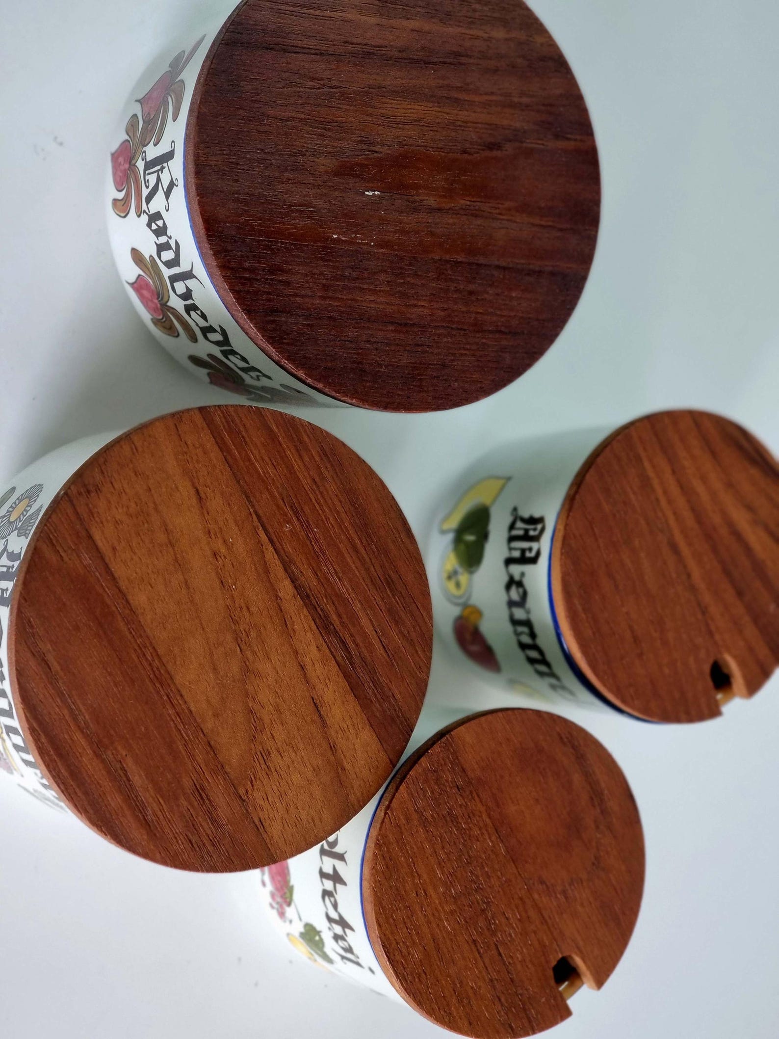 Stunning Set of Four 60s 'pernille' Jars With Teak Lids by Danish ...