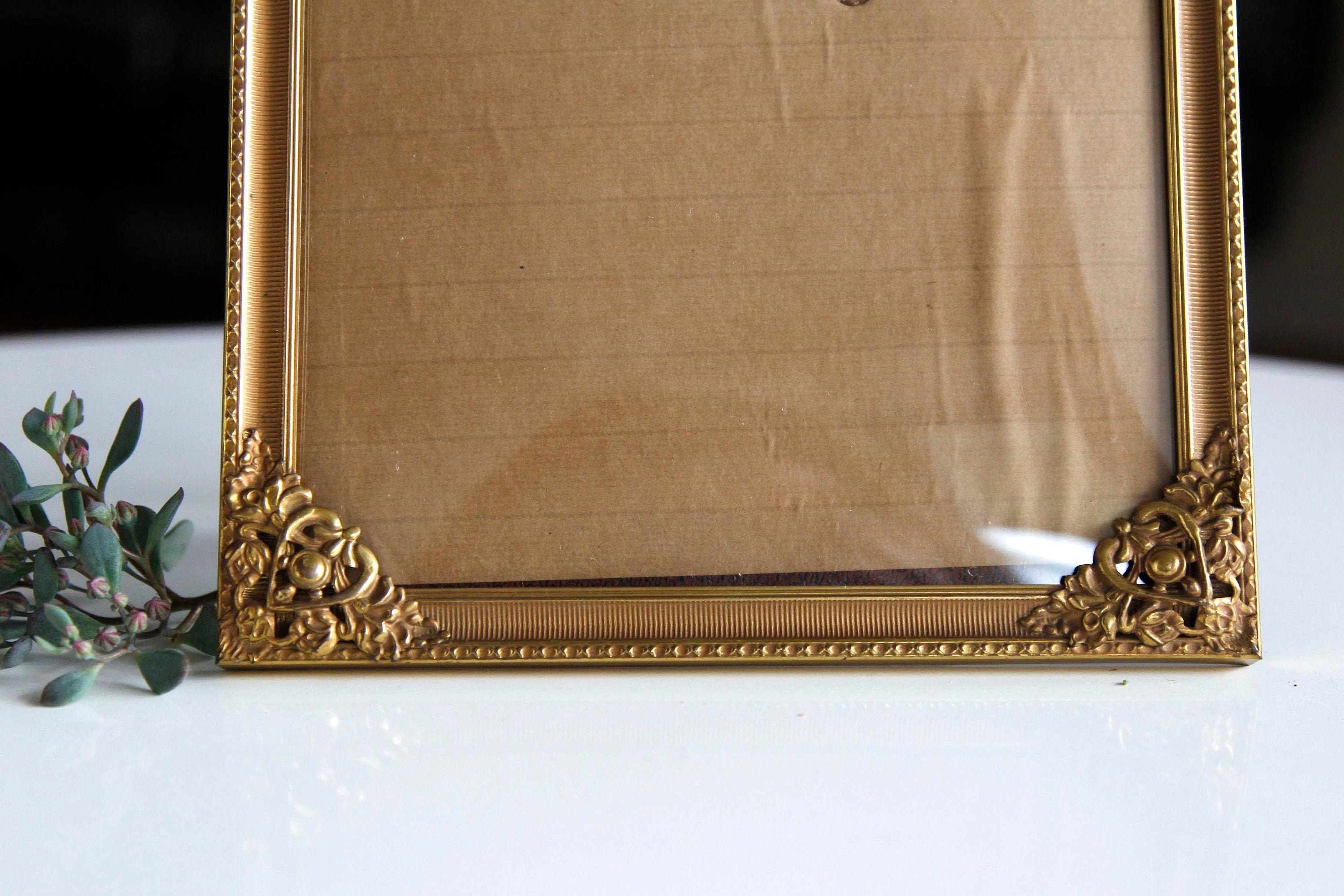 Extravagant 40s gold brass picture frame Art Deco ornate gold | Etsy