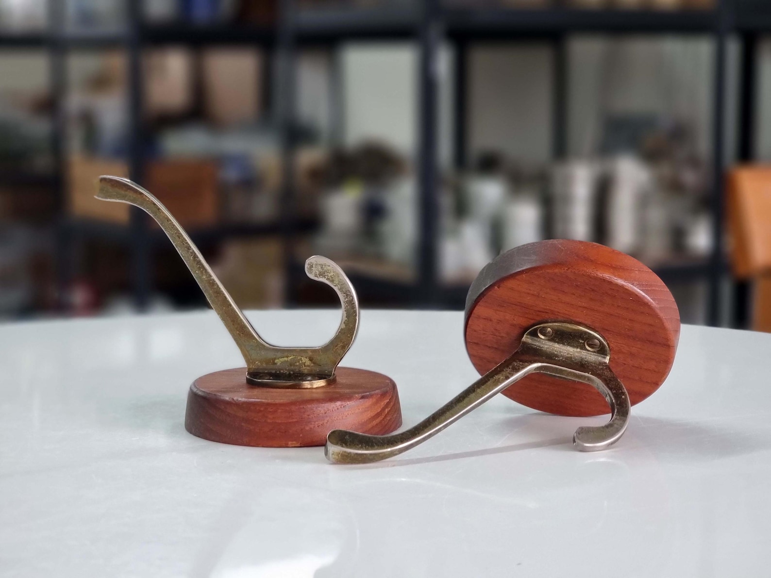 Set of Vintage Teak Coat Hangers, Scandinavian 60s Single Clothes Rack ...