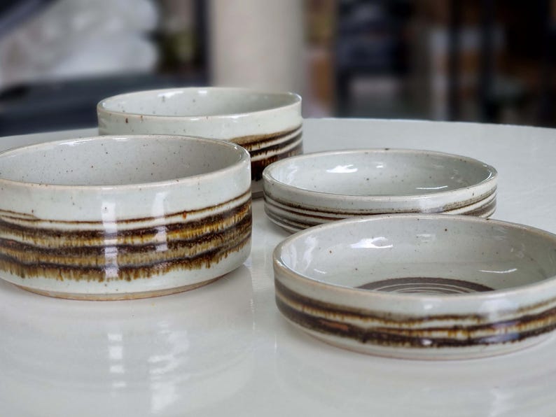 Vintage Set of Four Tue Keramik Dishes, Danish Stoneware Tableware ...
