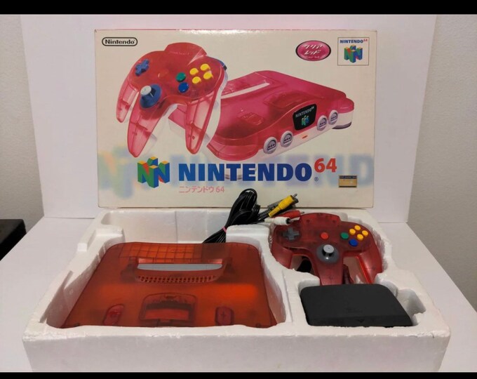 Clear Red Nintendo 64 Console Set Authentic N64 Region Free Tested ...