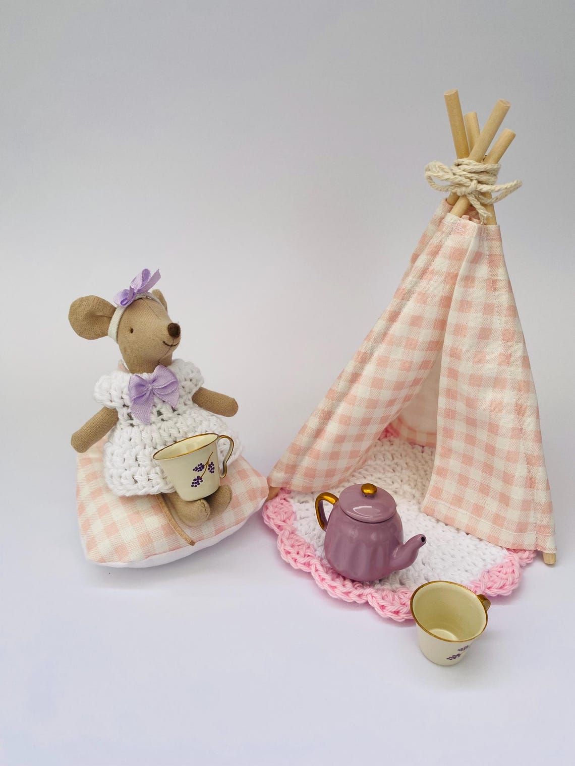 Miniature Dollhouse Teepee Tent and Mini Sofa Chair Bundle - Etsy