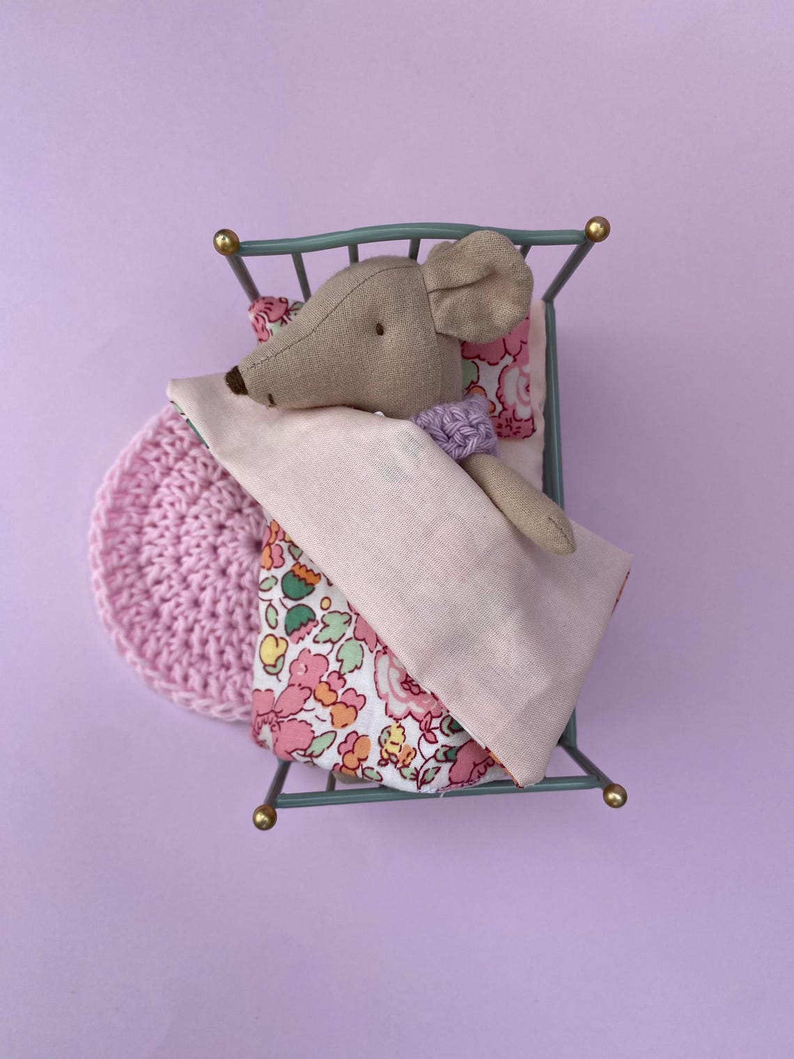 Miniature Bedding Set for Maileg Single Bed - Floral Print - Etsy