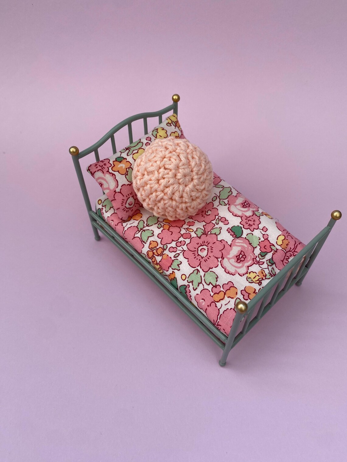 Miniature Bedding Set for Maileg Single Bed - Floral Print - Etsy