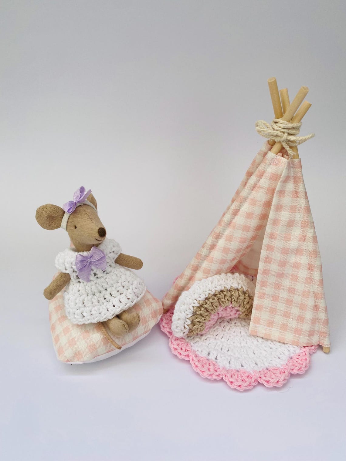 Miniature Dollhouse Teepee Tent and Mini Sofa Chair Bundle - Etsy