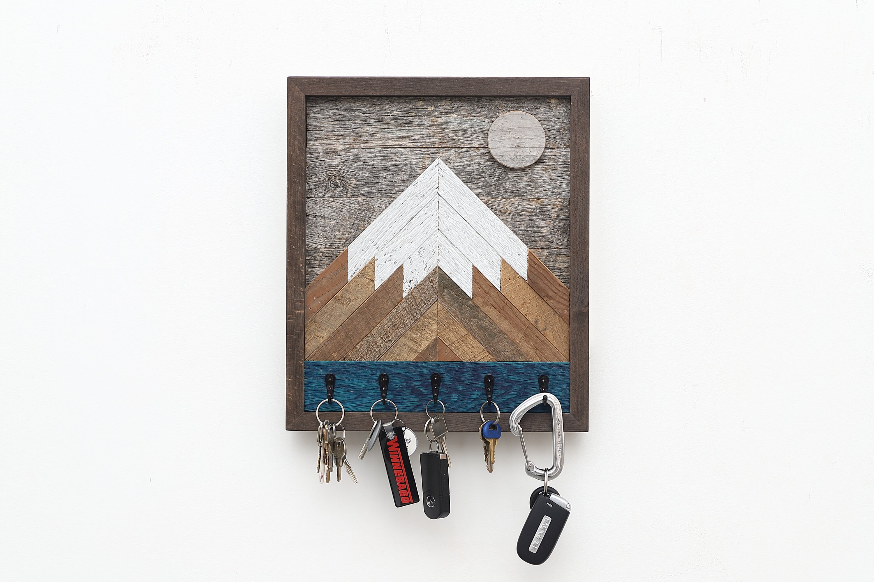 Mountain Key Holder, Rustic Mountain Wood Wall Art, Rustic Mountains ...