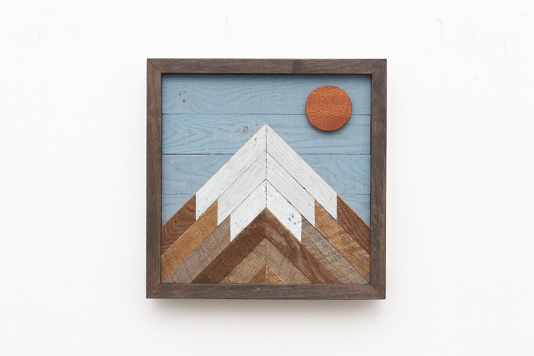 Wood Mountain Wall Art, Rustic Mountains, Wood Wall Art, Wooden ...