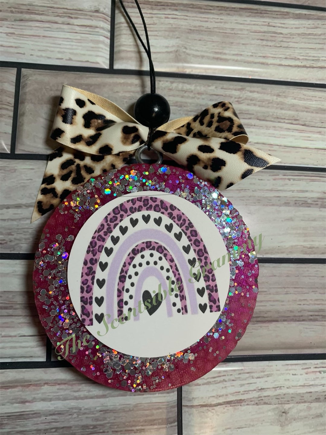 Boho Purple Rainbow Round Freshie Air Freshener Car Scents Candle ...