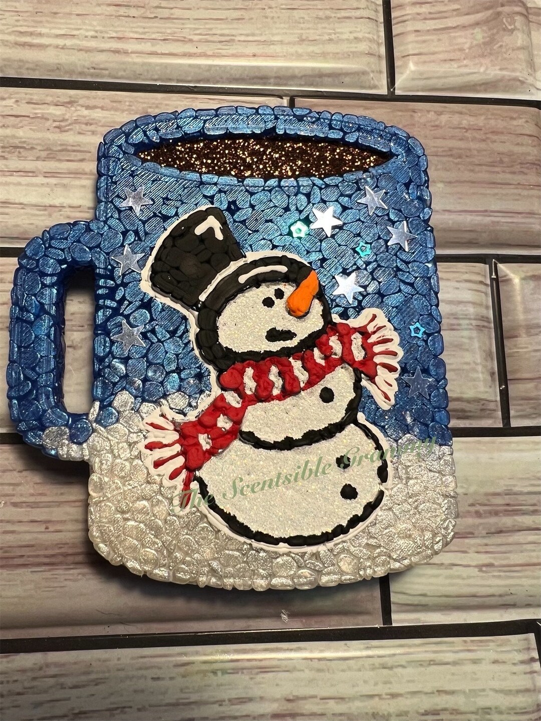 Snowman Hot Chocolate Freshie Large Aroma Bead Air Freshener Car Scents ...