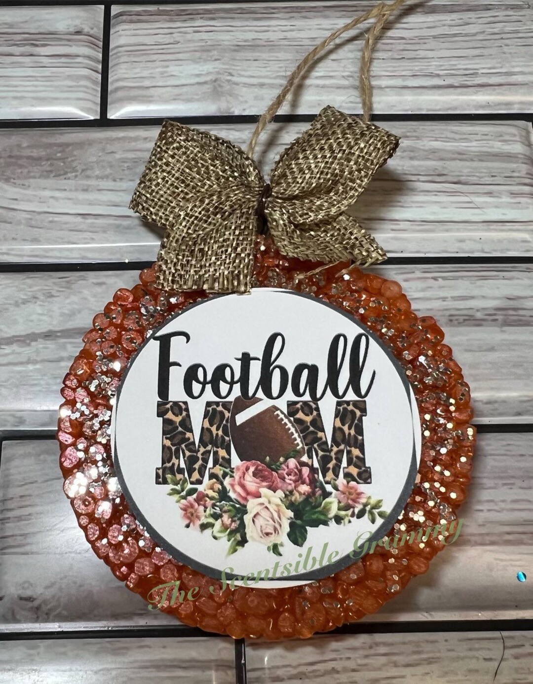 Football Mom Round Freshie Air Freshener Car Scents Candle Accessory ...